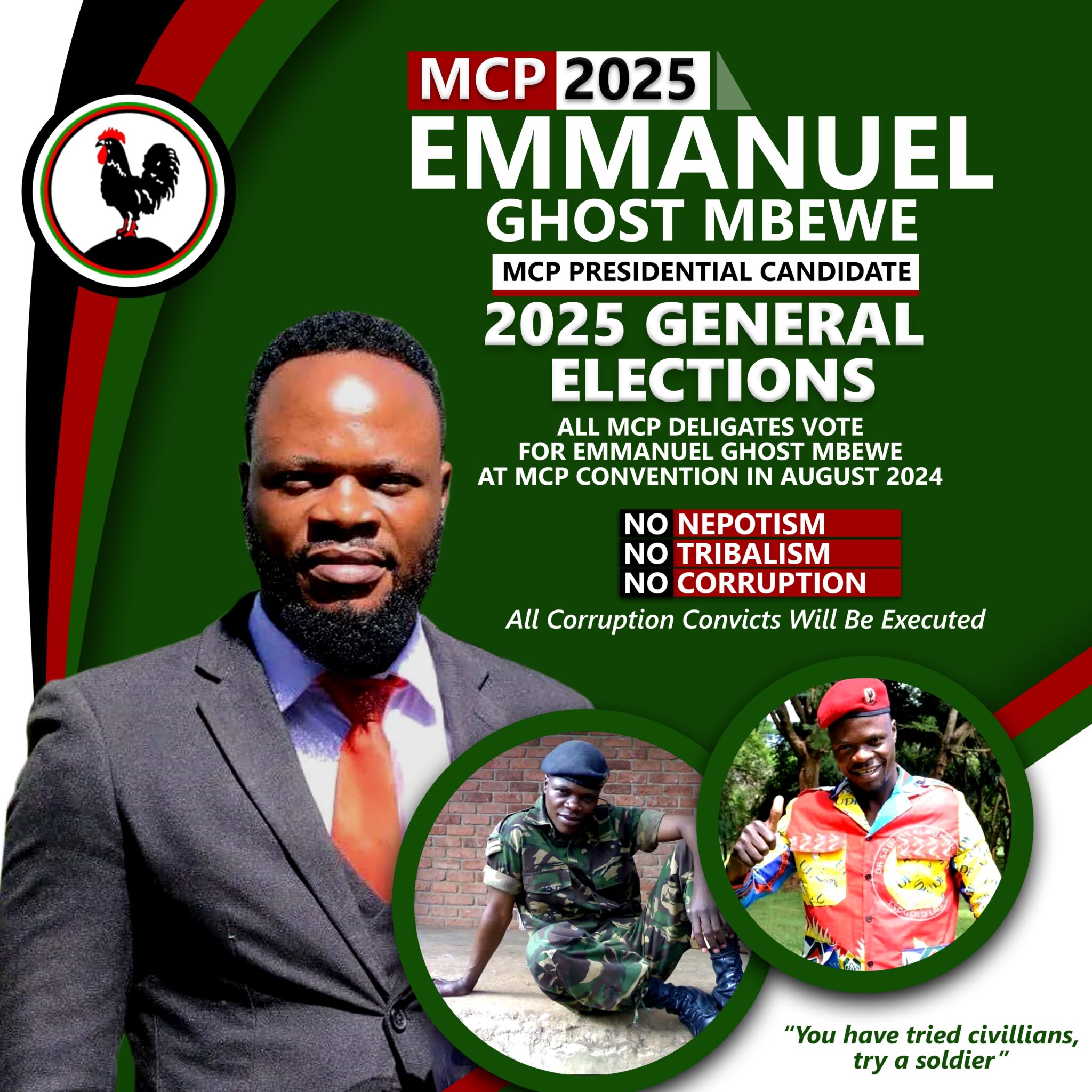 Soldier Emmanuel Ghost Mbewe declares interest in MCP presidency, ready ...